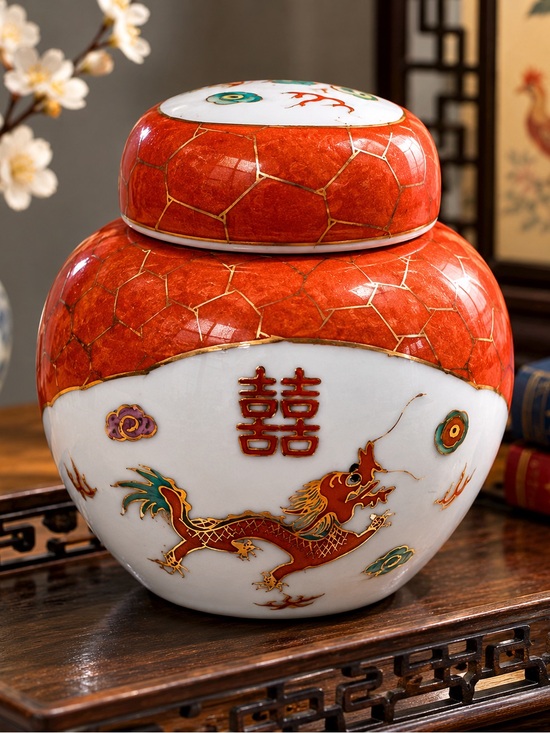 Unbranded | Accents | Vtg Chinese Porcelain Ginger Jar Dragon Phoenix ...